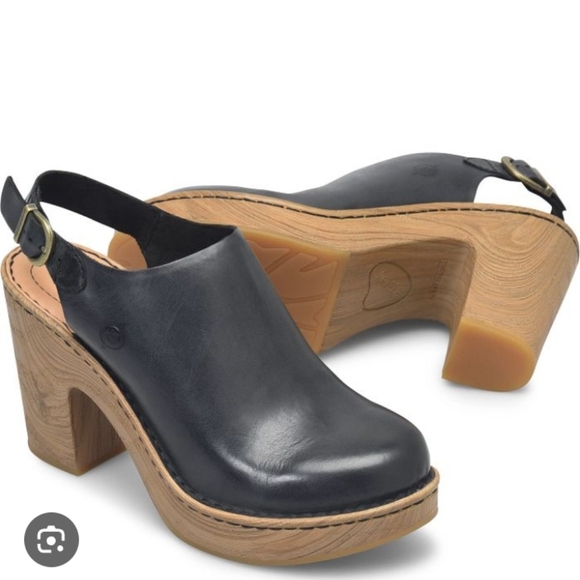 Born | Shoes | Born The Calypso Leather Slingback Clogs Womens Sz 1 New ...